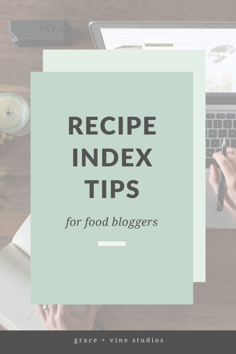How to Customize Your Recipe Index • Grace + Vine Studios