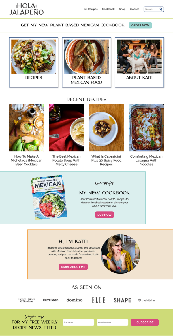 Web Design for Food Bloggers • Grace + Vine Studios