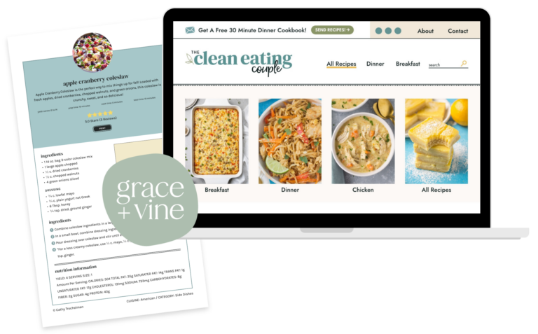 Web Design for Food Bloggers • Grace + Vine Studios